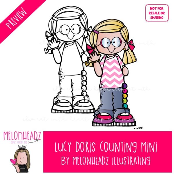 Lucy Doris clip art, Counting, Melonheadz Character Mini - Melonheadz