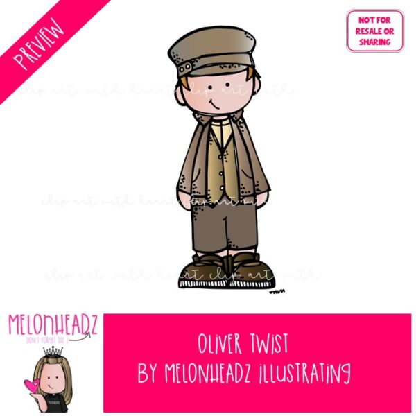 Oliver Twist clip art, literature, book companion COLORED Version ...