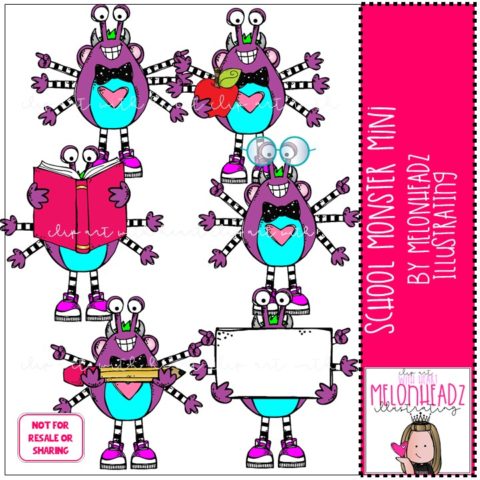 School Monster clipart – Mini - Melonheadz