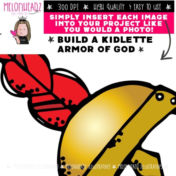 Build a Kidlette clip art, Armor of God clip art COMBO PACK - Melonheadz