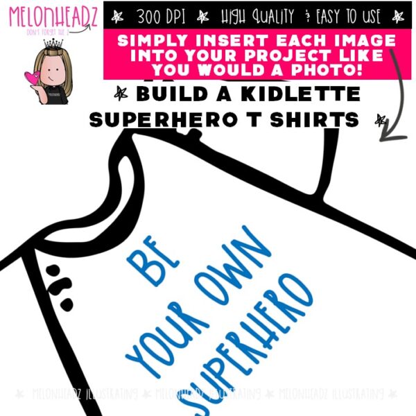 Build a Kidlette clip art, Superhero T shirts clip art COMBO PACK ...
