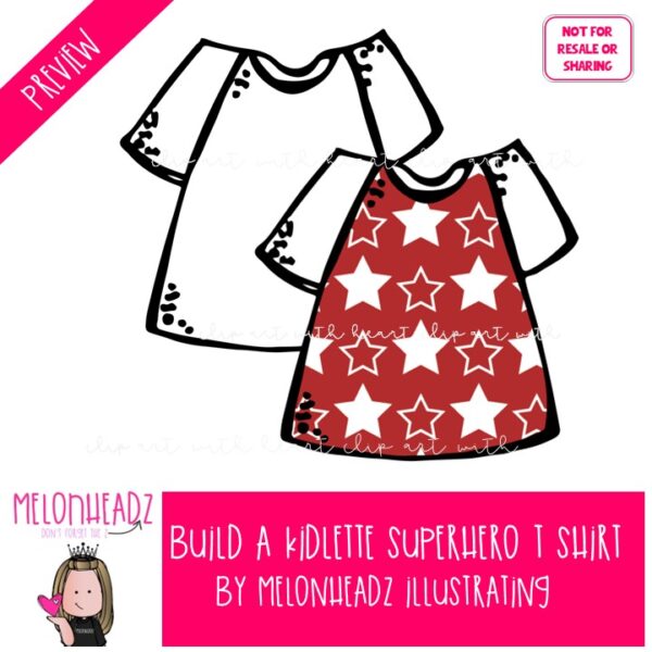 Build a Kidlette clip art, Superhero T shirts clip art COMBO PACK ...