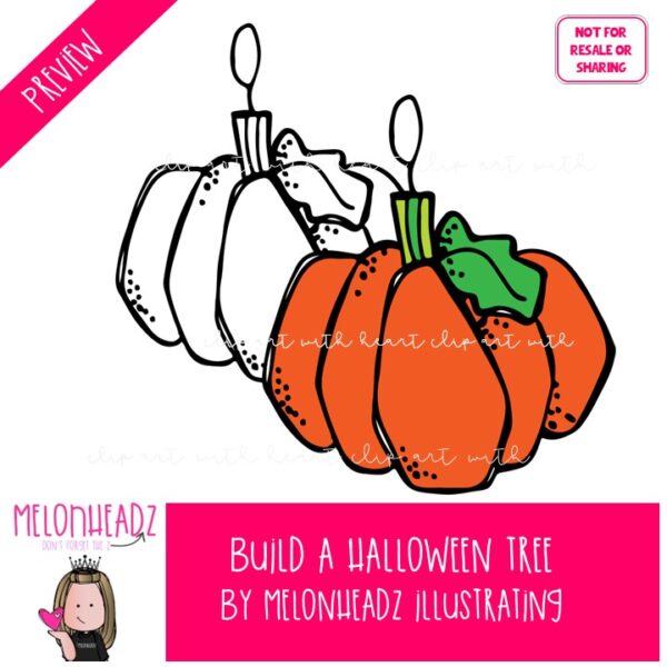 Halloween Tree clip art, Build A, mix and match COMBO PACK - Melonheadz