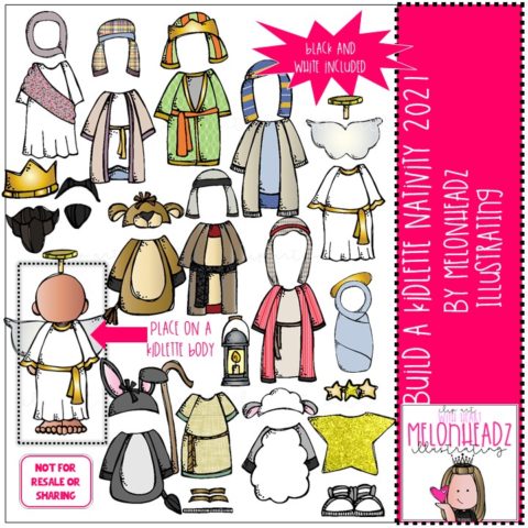 Build A Kidlette clip art – Nativity – COMBO PACK - Melonheadz