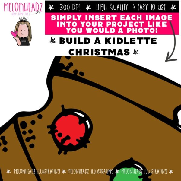 Build A Kidlette clip art, Christmas COMBO PACK - Melonheadz