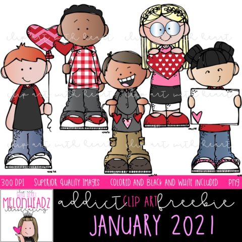 Melonheadz Addicts January 2021 clip art set – Mini - Melonheadz
