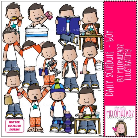 Daily Schedule clip art – boy - Melonheadz