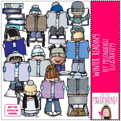 Winter Reading clip art – COMBO PACK - Melonheadz