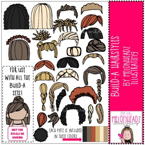 Build-A-Teacher/Me/Kidlette clip art – Hair Styles – COMBO PACK ...