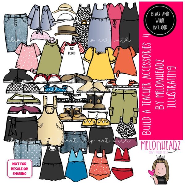 Build A Teacher 4 clip art, Me, Accessories, Clothing COMBO PACK ...