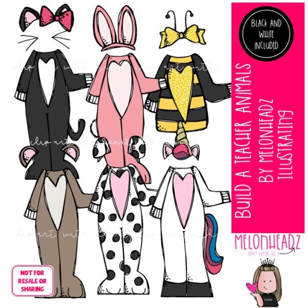 Build A Teacher clip art, Me, Animal Costumes, Halloween COMBO PACK ...