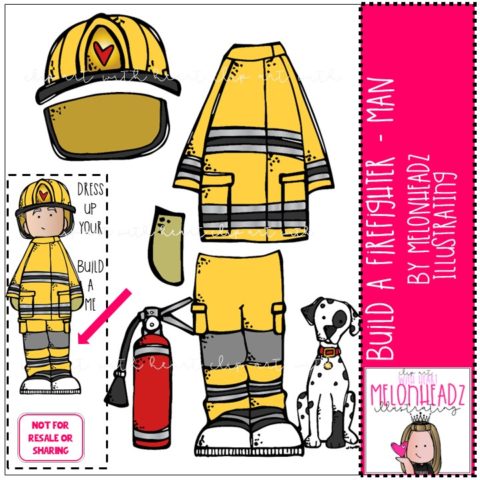 Build a Firefighter clip art – Build-A-Me Man/Build-A-Me – Mini ...