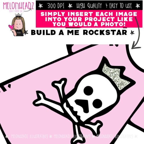 Build A Rockstar clip art, Build A Me, Teacher, digital paper doll ...