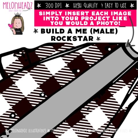 Build A Rockstar Man clip art, Build A Teacher, digital paper doll ...