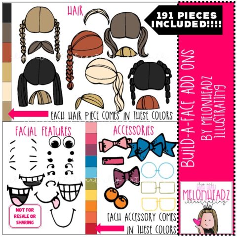 Build a Face clip art – Add Ons – Build-A-Me/Build-A-Teacher/Kidlette ...