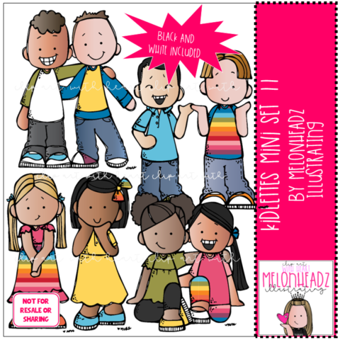 Kidlettes clip art – Mini – Set 11 - Melonheadz