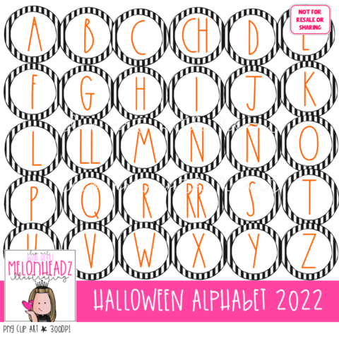 Halloween Alphabet clip art - Melonheadz
