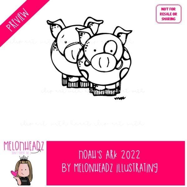 Noah’s Ark clip art 2022, Bible BLACK AND WHITE - Melonheadz