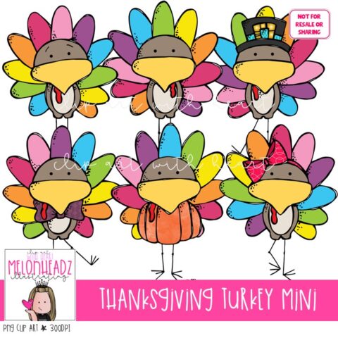 Thanksgiving Tukey clip art – Mini - Melonheadz