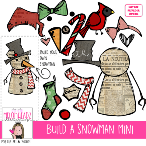 Build a Snowman clip art, winter, sequence, site exclusive Mini ...