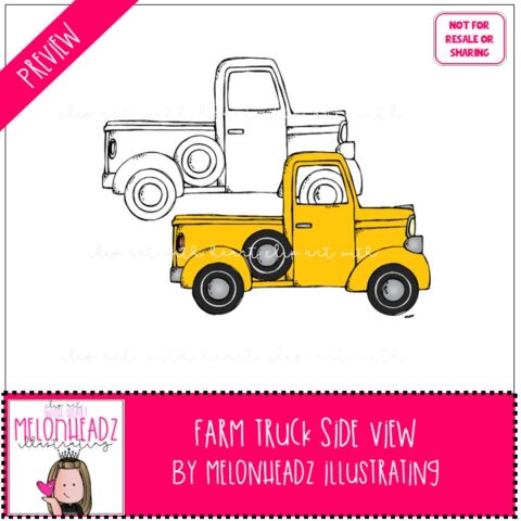 Farm Truck clip art – Single Image - Melonheadz