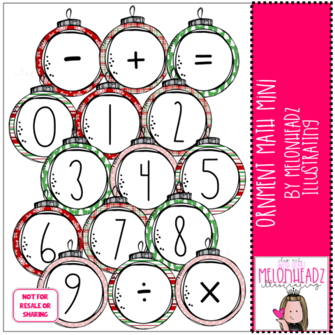 Christmas Ornament Math clip art - Melonheadz