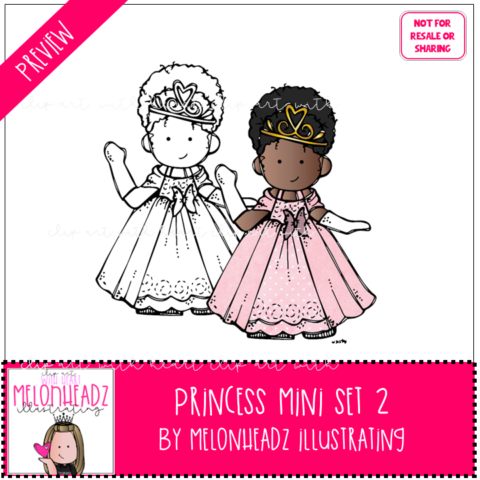 Princess clip art MINI set 2 - Melonheadz
