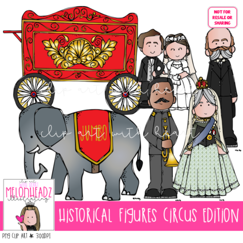 Historical Figures clip art Circus Edition MINI - Melonheadz