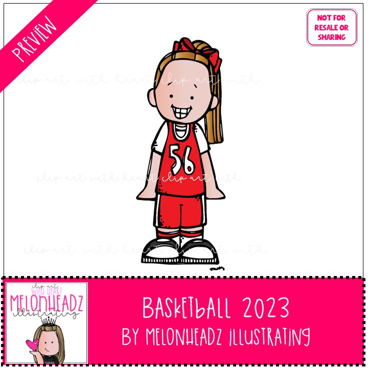 Basketball clipart 2023 COLORED - Melonheadz