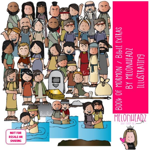 Book of Mormon/Bible extras clip art, people, baptism COLORED Versions ...