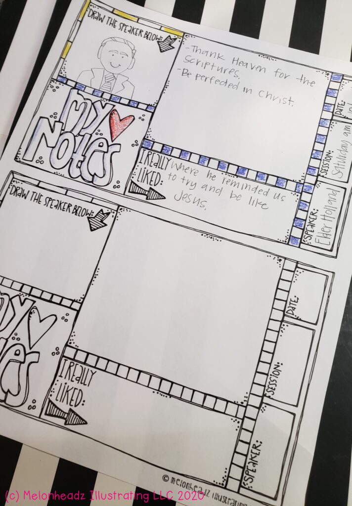 General Conference Notes Page, LDS Printable FREEBIE - Melonheadz