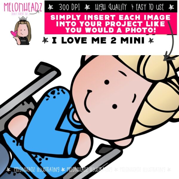 I Love Me Set 2 clip art, Self Care, feelings MINI - Melonheadz