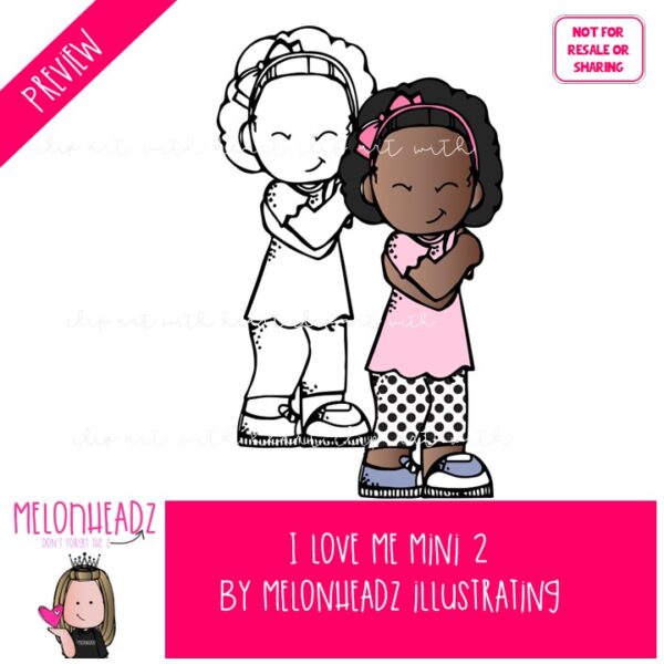 I Love Me Set 2 clip art, Self Care, feelings MINI - Melonheadz