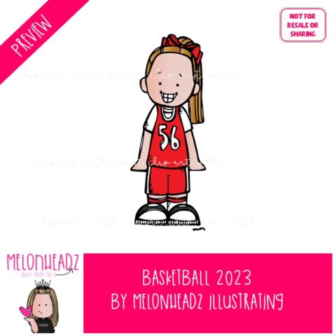 Basketball clipart 2023 Sports clip art COLORED Version - Melonheadz