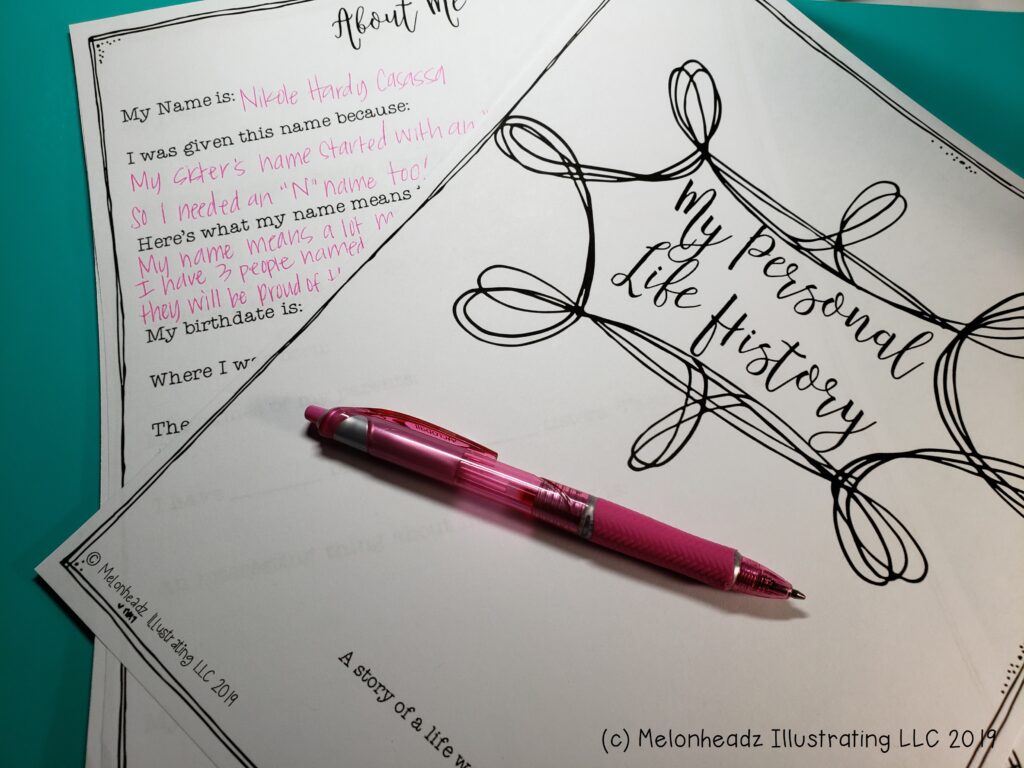 Personal Life History, LDS Printable FREEBIE - Melonheadz