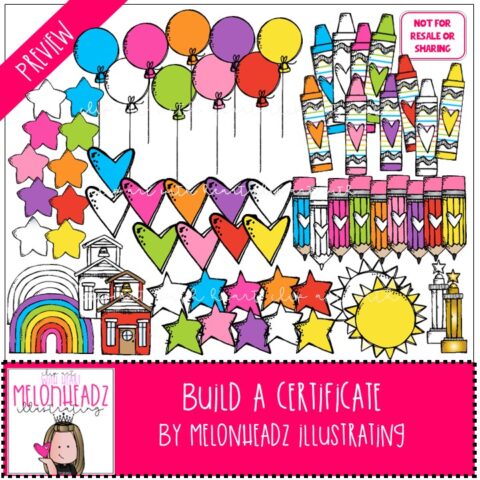 Build a Certificate, Award clip art, Recognition, Graduation - Melonheadz