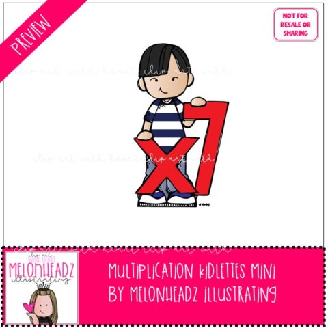 Multiplication Kidlettes clip art - Melonheadz