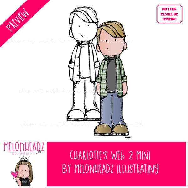 Charlotte’s Web 2 clip art, book companion, literature MINI - Melonheadz