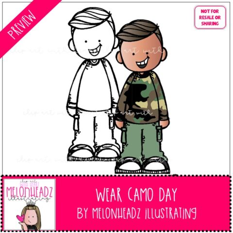 Wear Camo Day clipart MINI - Melonheadz