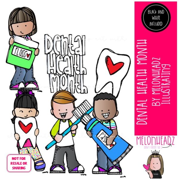 Dental Health Month clip art, tooth MINI - Melonheadz