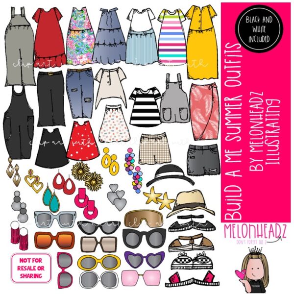 Build A Teacher clip art, Me, Summer COMBO PACK - Melonheadz