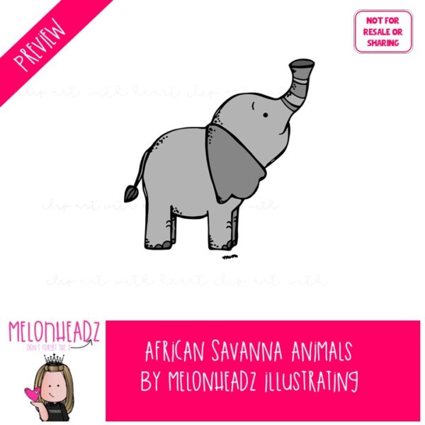 African Savanna Animals clip art, Zoo Animals clip art COLORED Version ...