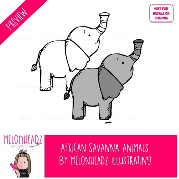 African Savanna Animals clip art, Zoo COMBO PACK - Melonheadz