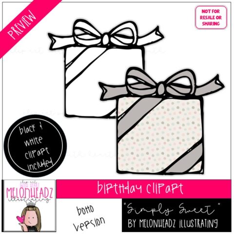 Birthday clipart – Digi Stamps {Simply Sweet} Digital Paper – BOHO ...