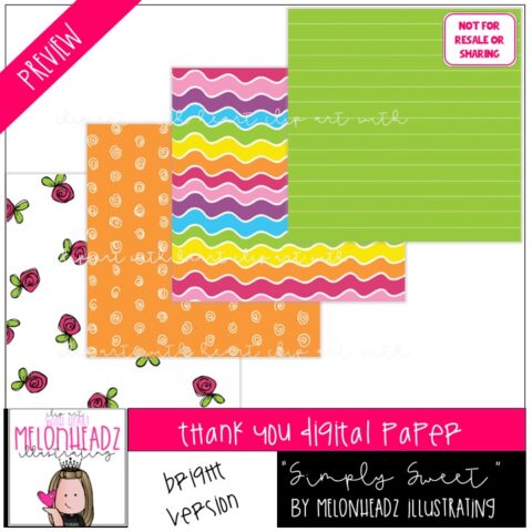 Thank you clipart – Digi Stamps {Simply Sweet} Digital Paper – Bright ...