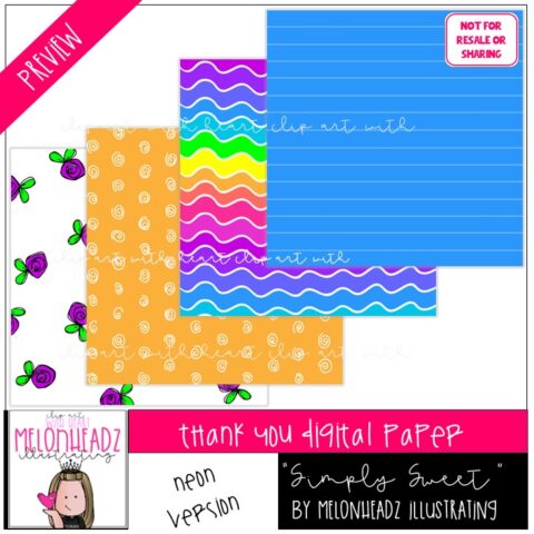Thank you clipart – Digi Stamps {Simply Sweet} Digital Paper – NEON ...