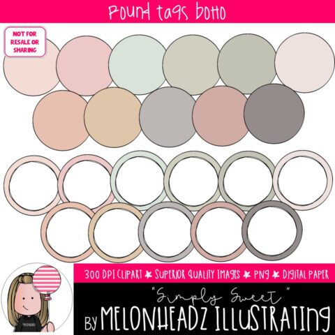 Round Tags clipart – Digi Stamps {Simply Sweet} BOHO - Melonheadz