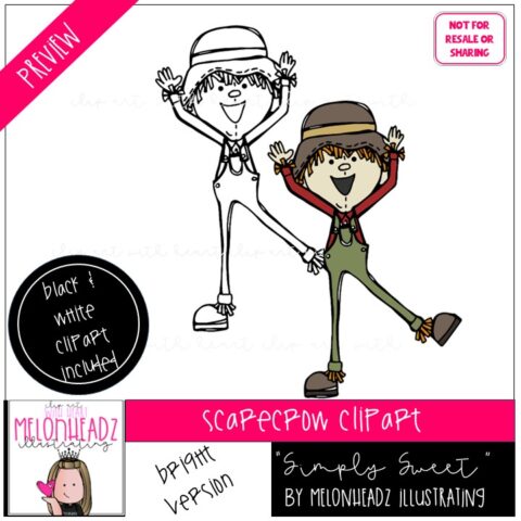 Scarecrow clipart – Digi Stamps {Simply Sweet} Digital Paper – BRIGHT ...