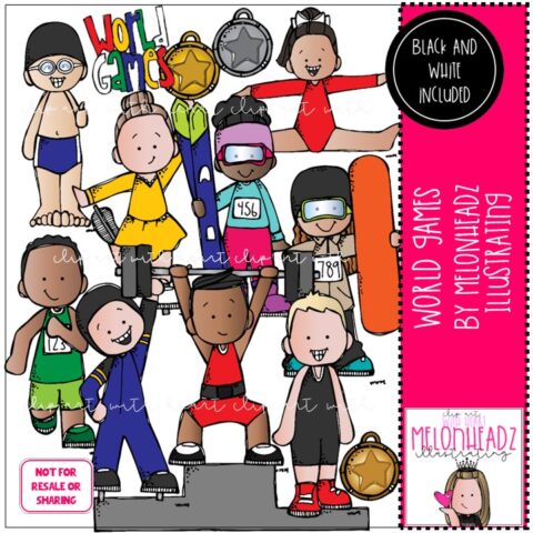 World Games clip art digi stamps COMBO PACK - Melonheadz