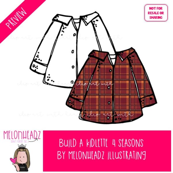Build a Kidlette clip art, Four Seasons, clothing COMBO PACK - Melonheadz